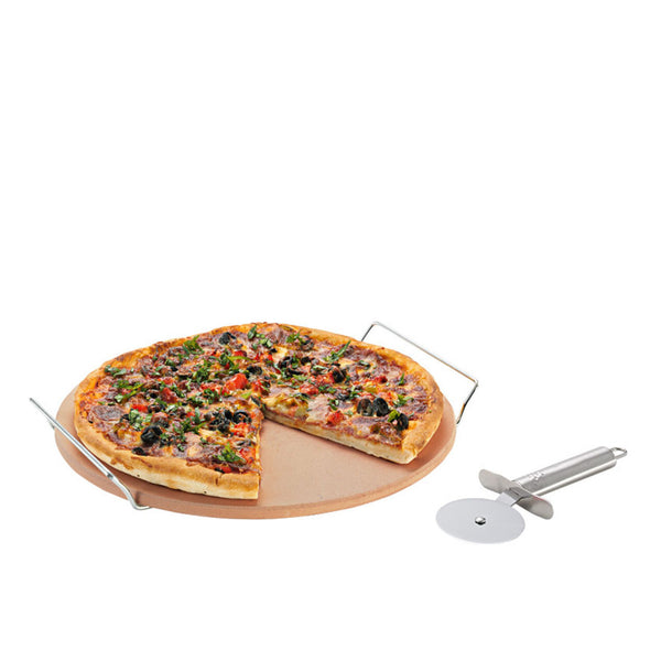 Pizza Stone with Rack and Pizza Cutter - 33cm – Trusted Homewares